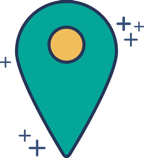 Location Pointer Pin Icon Illustration Glyph Style Design With Color