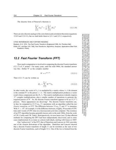 12 2 fast fourier transform fft