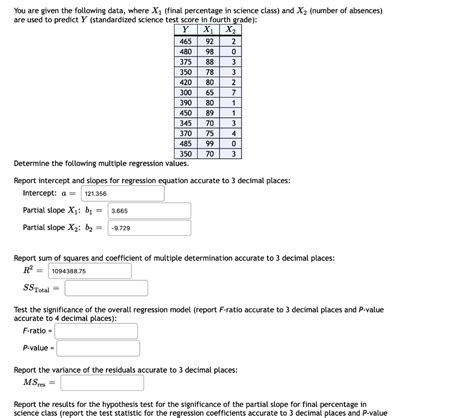 solved you are given the following data where x1 final