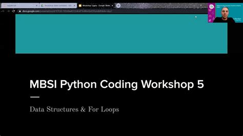 mbsi beginner python workshop 5 data structures and for loops youtube
