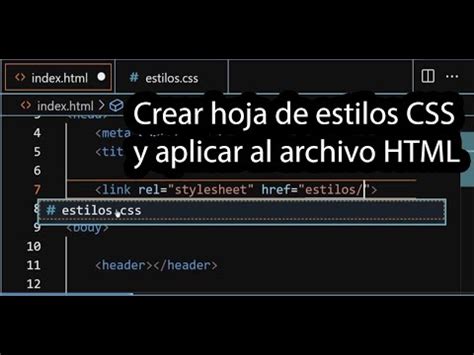 Crear Hoja De Estilos Css Y Enlazar Con Archivo Html Youtube