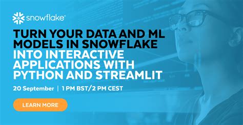 turn your data and ml models in snowflake into interactive applications with python and