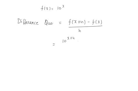 solved use the difference quotient to solve n f x 10x x 2