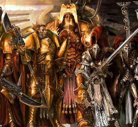 Image God Emperor With Adeptus Custodes And Slient Sisters Warhammer 40k Fandom