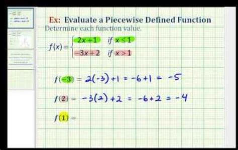 determine function values for a piecewise defined function example instructional video for 8th