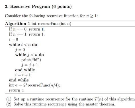 solved 3 recursive program 6 points consider the