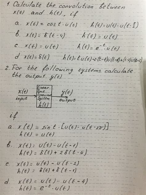 solved calculate the convolution between x t and h t if