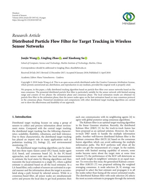 pdf distributed particle flow filter for target tracking in wireless sensor networks