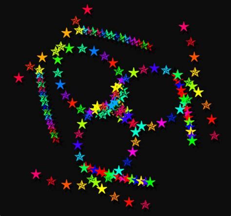 canvas画布五角星颗粒环形鼠标跟随特效javascript代码 100素材网