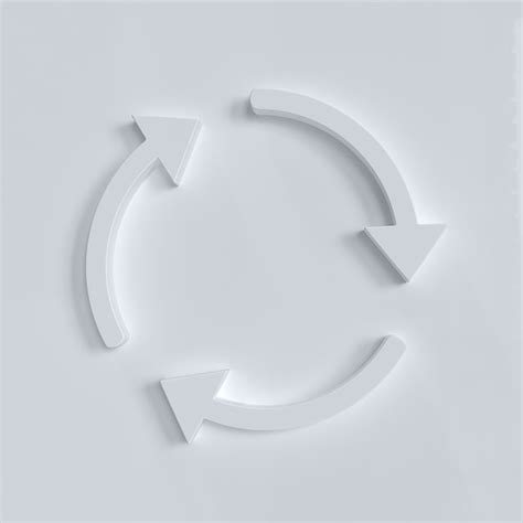 Premium Photo White Circle Arrows Rotating On White Background