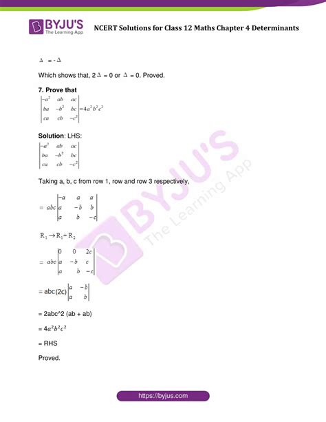ncert solutions class 12 maths chapter 4 determinants