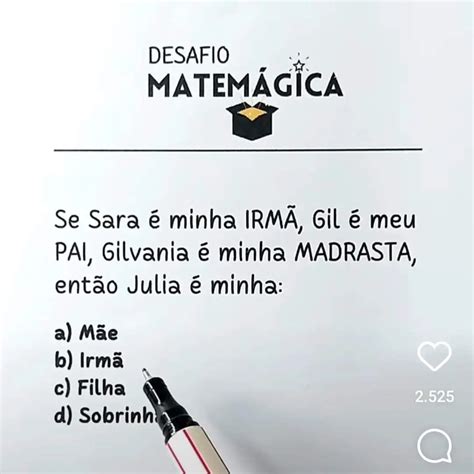 Se Sara é Minha Irmã Gil é Meu Pai Gilvania é Minha Madrasta Então Julia é Minha