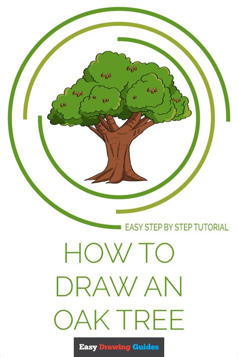How To Draw An Oak Tree Really Easy Drawing Tutorial