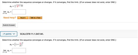 solved determine whether the sequence converges or diverges