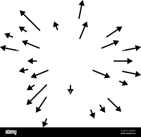 Arrows Pointing Outwards Radial Radiating Arrows Stock Vector