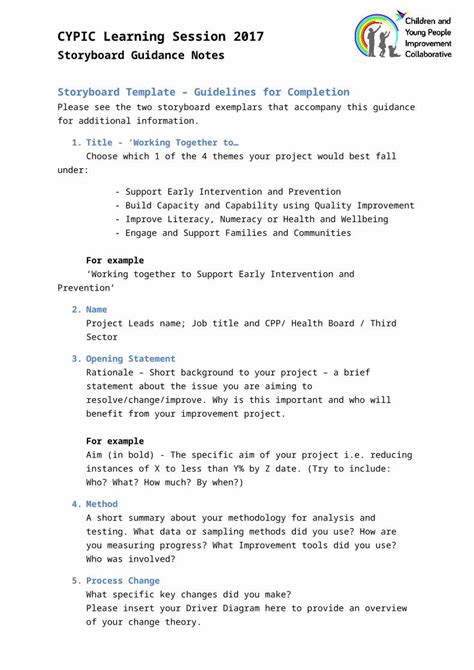 DOCX Storyboard Template Guidelines For Completion Web ViewTo