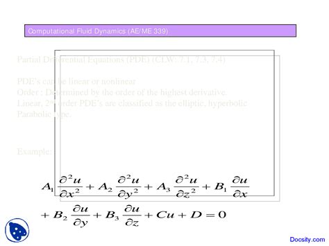 partial differential equations computational fluid dynamics lecture slides slides dynamics
