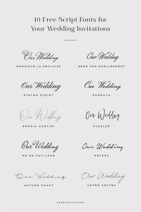 10 Free Script Fonts For Wedding Invitations Sandrapicco