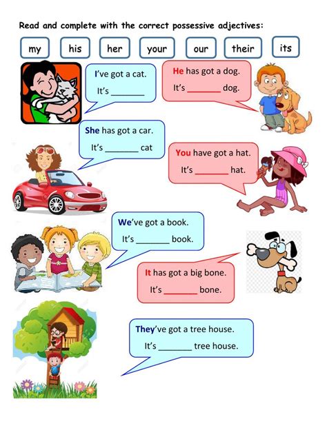 Possessive Adjectives And Pronouns Worksheet