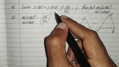 given triangle abc is similar to triangle pqr if ab upon pq 1 upon 3 then find youtube