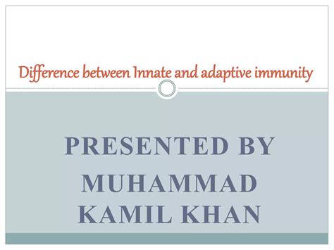 Difference Between Innate And Adaptive Immunity PPT