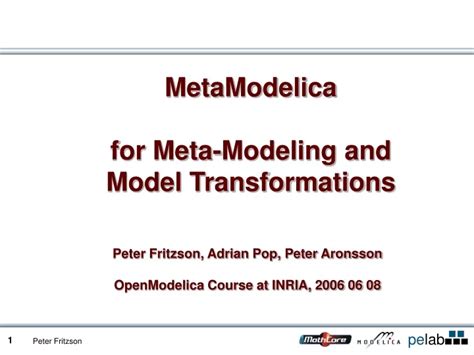 ppt metamodelica for meta modeling and model transformations powerpoint presentation id 9327219