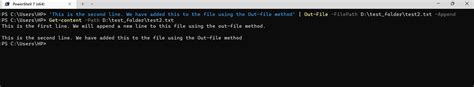 append content to a file using powershell