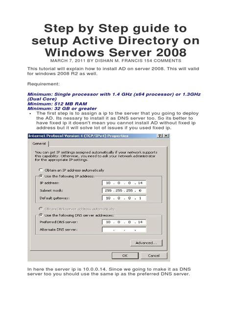 step by step guide to setup active directory on windows server 2008 pdf active directory