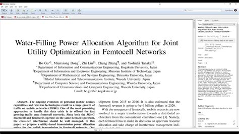 008 water filling power allocation algorithm for joint utility optimization in femtocell
