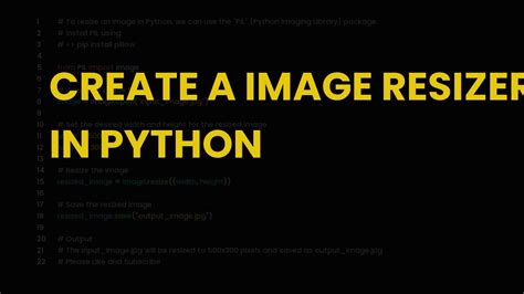 Create A Image Resizer In Python YouTube