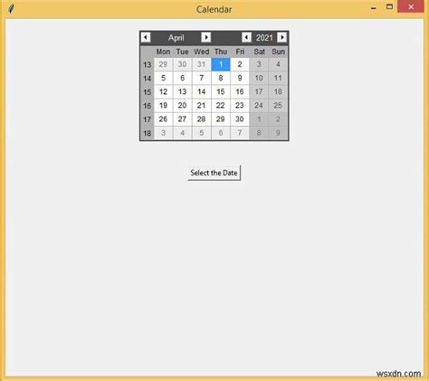 Create A Date Picker Calendar In Tkinter