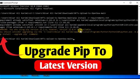 How To Upgrade Pip Version In Python Window Pip Upgrade Command