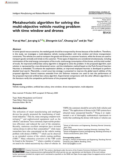 pdf metaheuristic algorithm for solving the multi objective vehicle routing problem with time