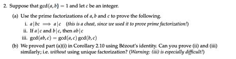 solved 2 suppose that gcd a b 1 and let c be an