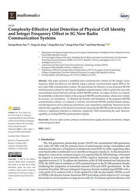 pdf complexity effective joint detection of physical cell identity and integer frequency