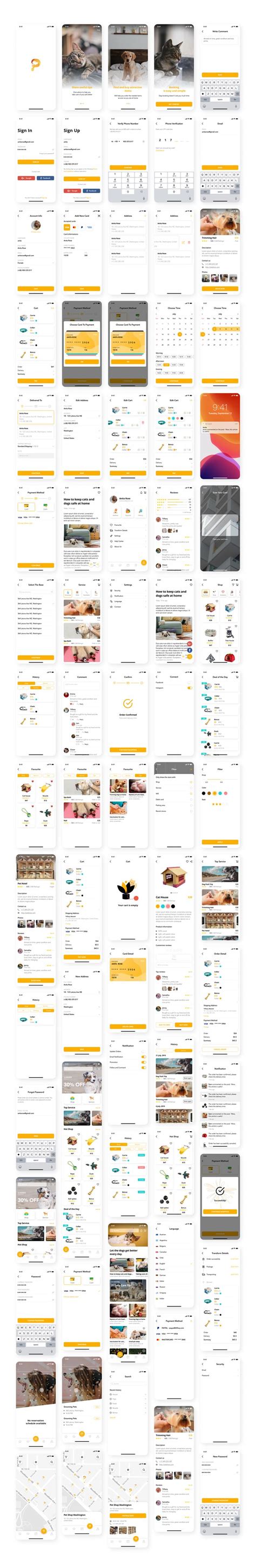 A Large Number Of Different Types Of Webpages On A White Background