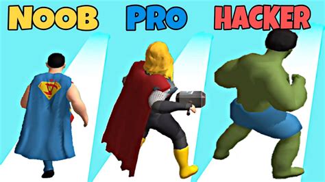 NOOB Vs PRO Vs HACKER In Superhero Run YouTube