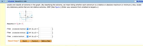 solved locate and classify all extrema in the graph by
