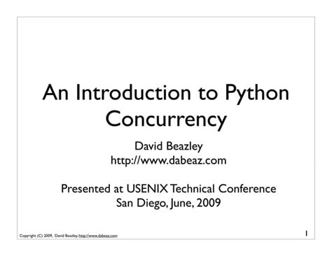 An Introduction To Python Concurrency Ppt