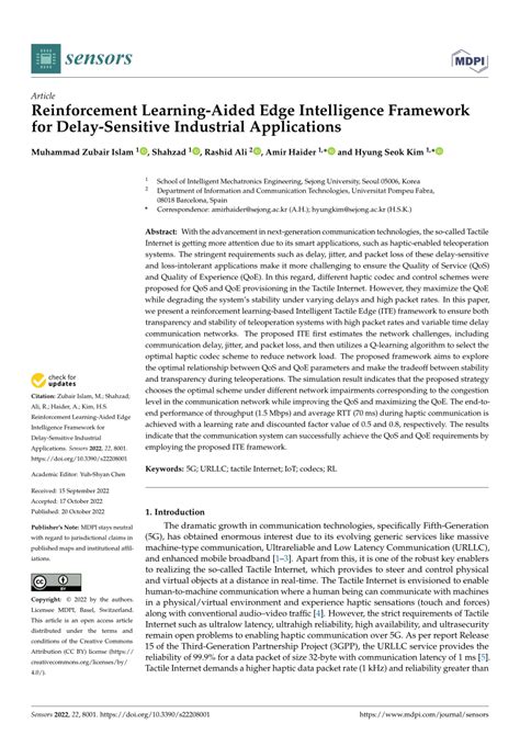 pdf reinforcement learning aided edge intelligence framework for delay sensitive industrial