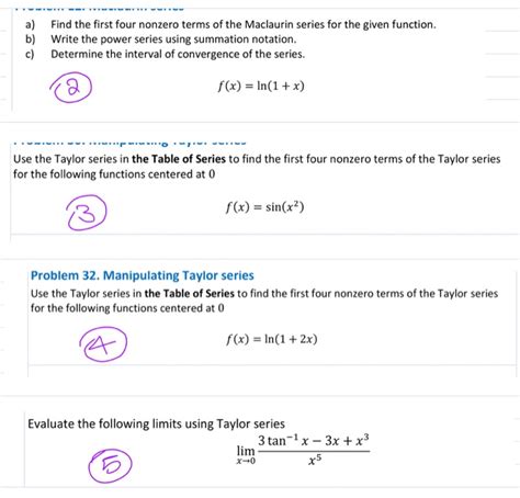 solved a find the first four nonzero terms of the maclaurin