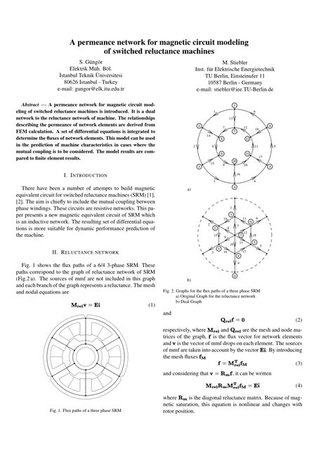 pdf a permeance network for magnetic circuit modeling of switched reluctance machines