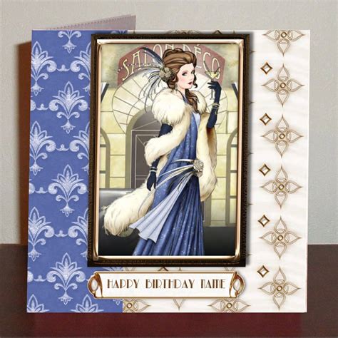 Art Deco Glamourous Lady Birthday Day Cards Etsy Uk In 2024 Art Deco Cards Art Deco Lady