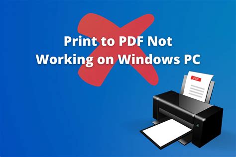 fix microsoft print to pdf not working in windows 10