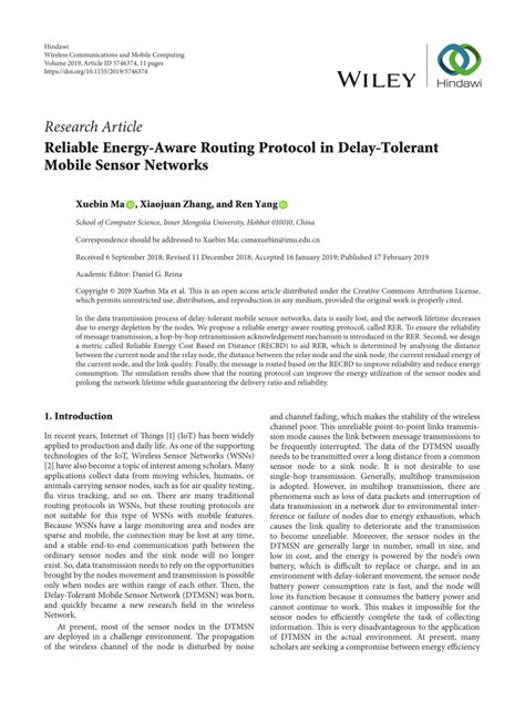 pdf reliable energy aware routing protocol in delay tolerant mobile sensor networks