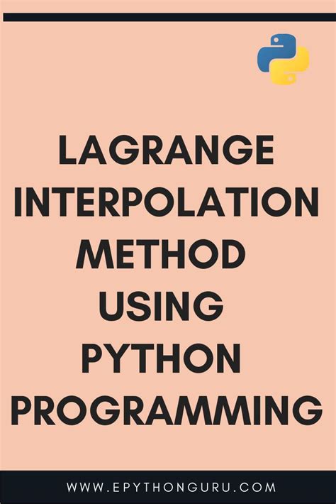 lagrange interpolation method using python method lagrange numerical methods