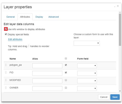 Select Feature Attributes GIS Cloud User Manual