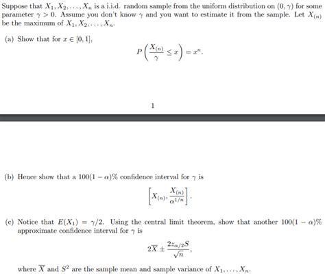 solved suppose that x1 x2 xn is a i i d random