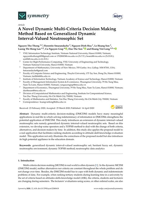 pdf a novel dynamic multi criteria decision making method based on generalized dynamic
