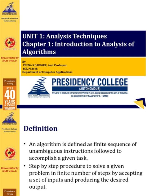 unit 1 analysis techniques chapter 1 introduction to analysis of algorithms pdf time